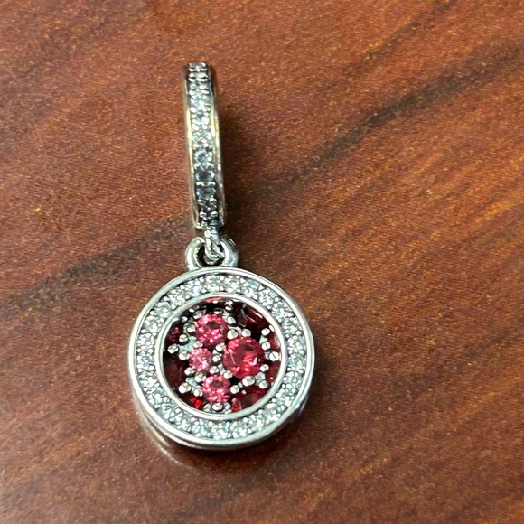 Pandora | Jewelry | Pandora Sterling Silver Sparkling Red Disc Pendant ...